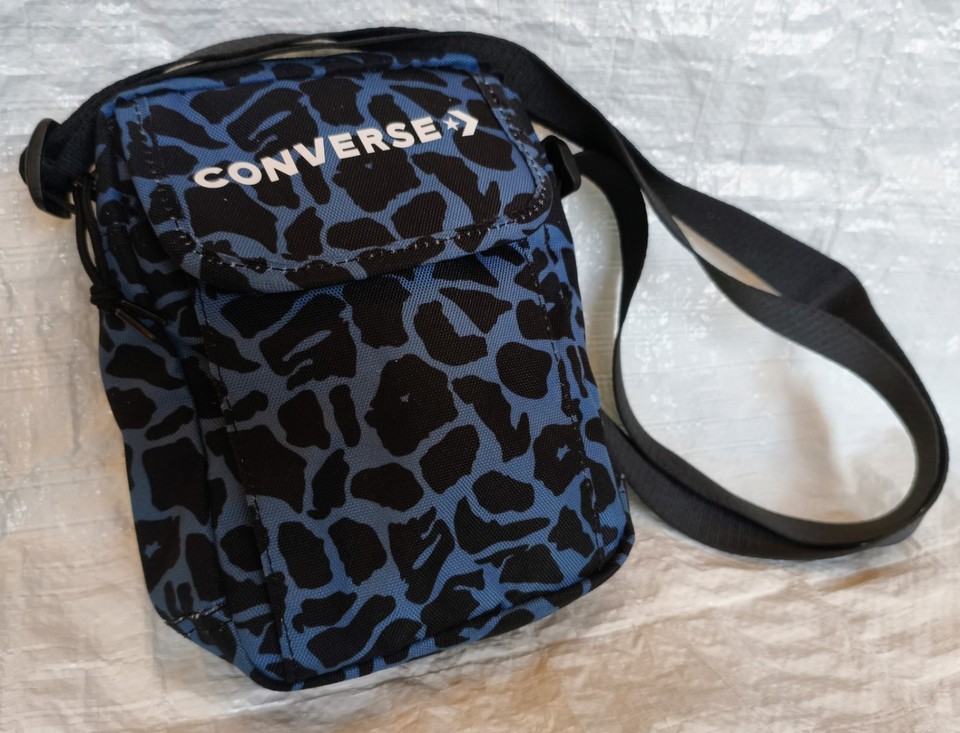 CONVERSE URBAN CITY CROSS BODY BAG BLUE LEOPARD / CAMOUFLAGE PATTERN ...