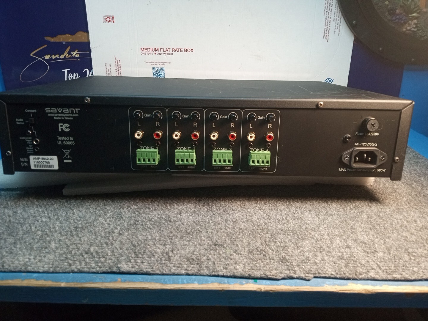 Savant AMP-8040-00 8 Channel Multi-Room Digital Audio Power Amplifier ...