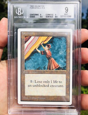 FORCEFIELD, UNLIMITED, 1993 MTG, RARE, BGS 9.0, GRADED "MINT"! | eBay