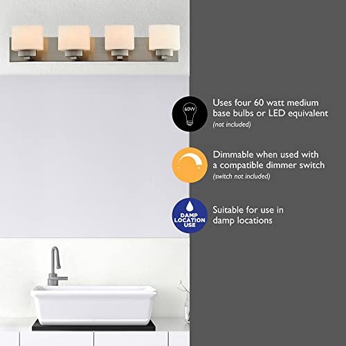 Design House 578013 Dove Creek Vanity Dimmable with Frosted Glass for ...