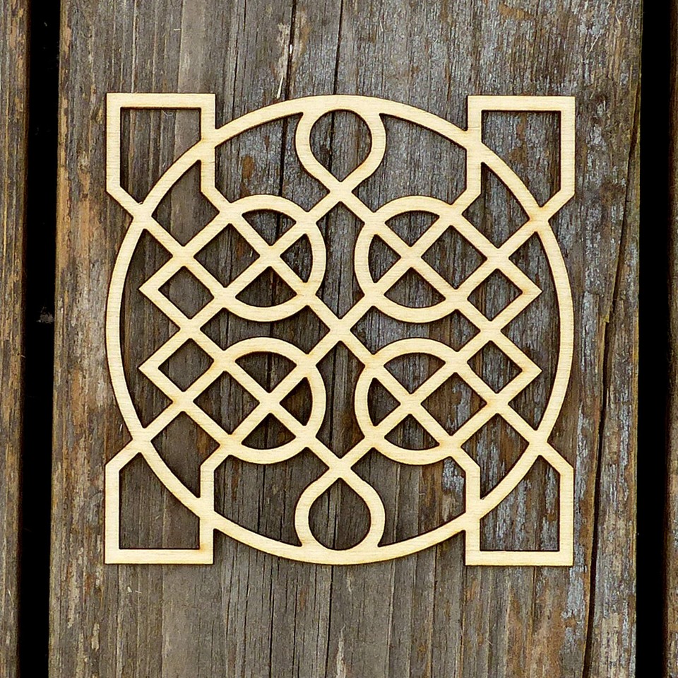 10x Wooden Celtic Knot Circle Square Detailed Craft Shapes 3mm Plywood ...