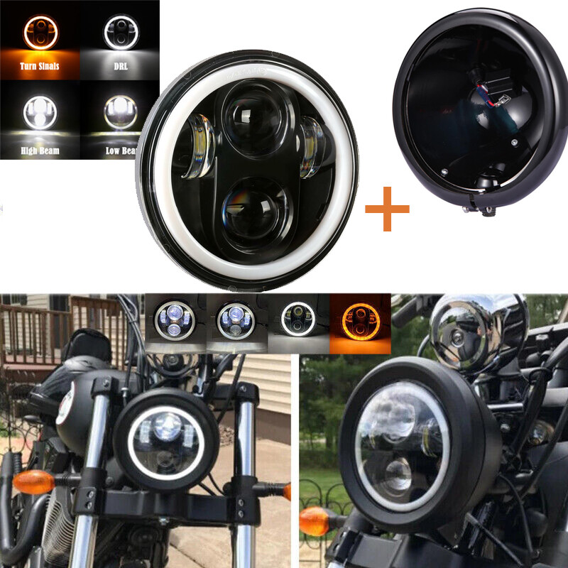 5.75" LED Headlight Housing Bracket for Yamaha Virago 250 750 535 1100 ...