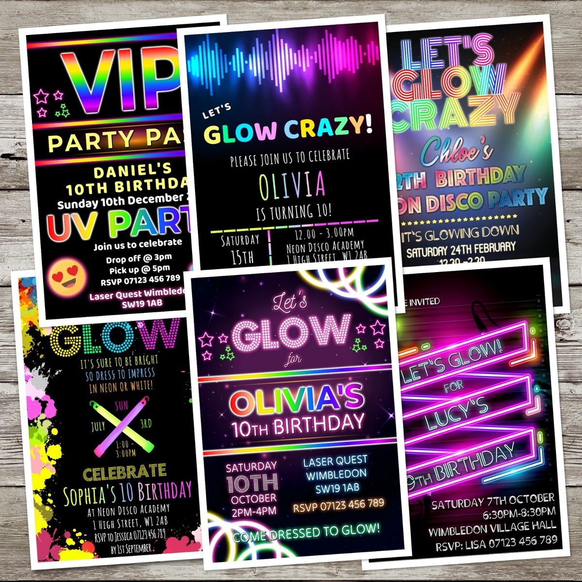 Neon Blank Birthday Invitations Hello 30 Welcome Party Sign, Neon Pink