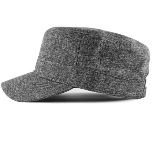 XL 57cm-62cm Linen Army Cap,Oversize Flat Top Cap,Breathable Plain ...