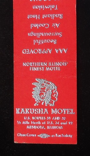 1940s INDIAN HEAD Kakusha Motel 20 Rooms Routes 51 and 52 Mendota IL La ...