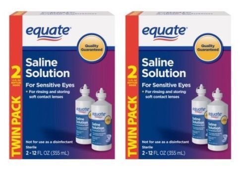 4 Bottles Equate Saline Solution for Sensitive Eyes Twin Pack 12 Oz ...