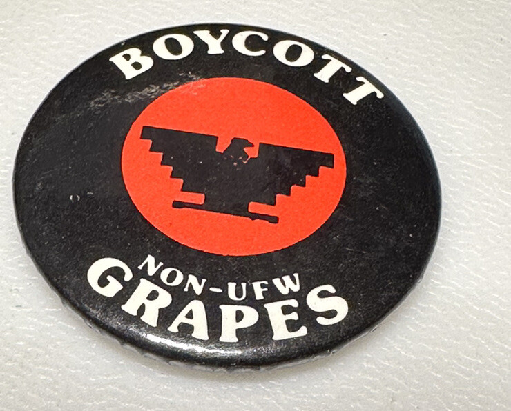 Vintage United Farm Workers UFW Labor Job Rights Protest Pin Pinback ...