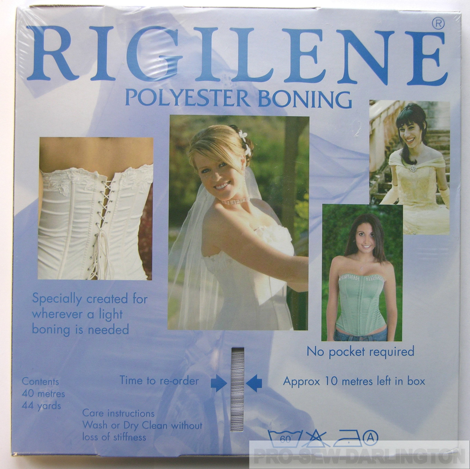 RIGILENE POLYESTER BONING 40 METRE ROLL ( CHOICE OF 2 WIDTH & 3 COLOURS ...