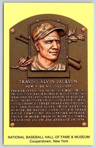 Travis Calvin Jackson Cooperstown NY Baseball Hall of Fame Plaque ...