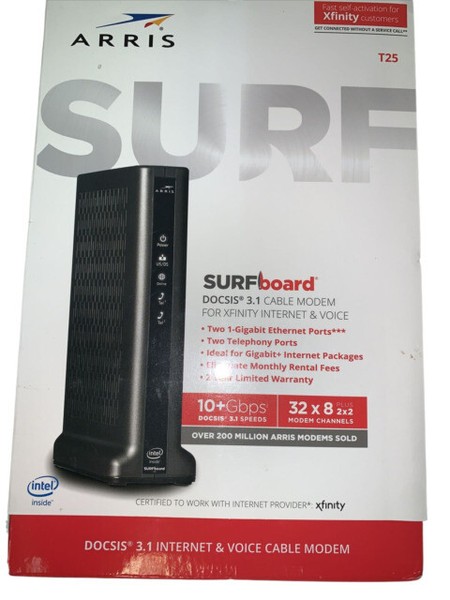 ARRIS T25 DOCSIS 3.1 Gigabit Cable Modem for Xfinity Internet & Voice ...