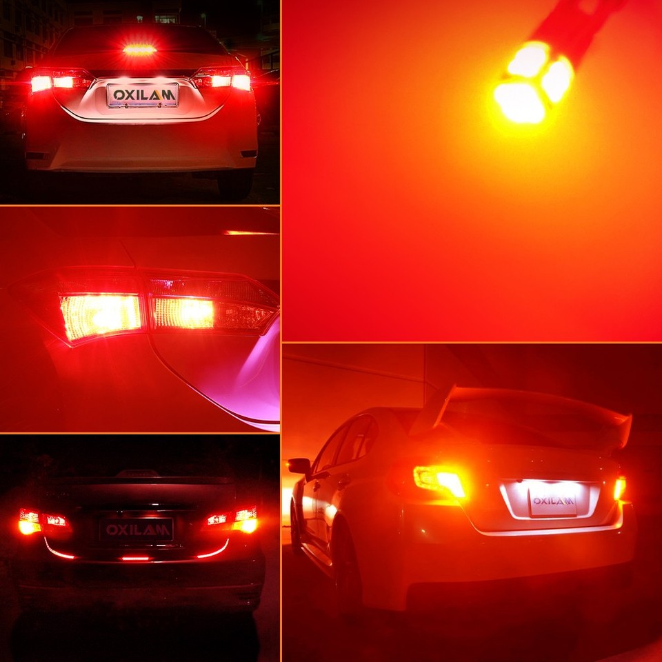 2/4/6X 3157 3156 Red Strobe Flashing LED Brake Stop Light Tail Light ...