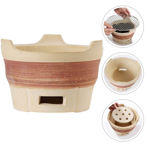 Outdoor Bbq Charcoal Stove Portable Clay Grill for Camping Cooking ...