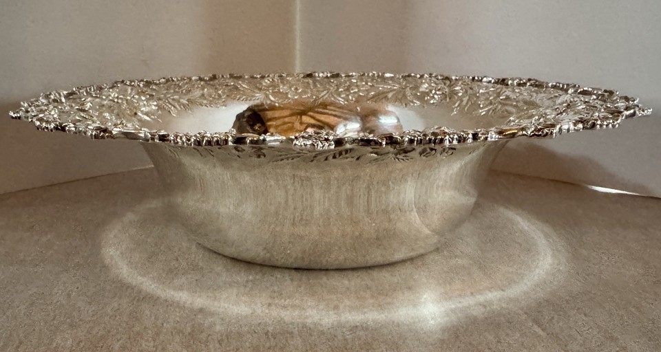 REPOUSSE PATTERN S KIRK & SON CO. HAND CHASED STERLING DEEP ROUND BOWL ...