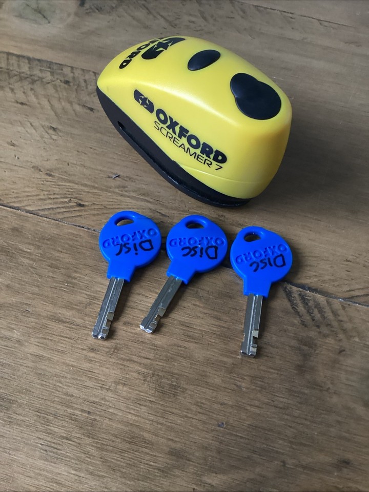Oxford Screamer 7 Motorcycle Disc Lock Alarm 7mm Motorbike Scooter And ...