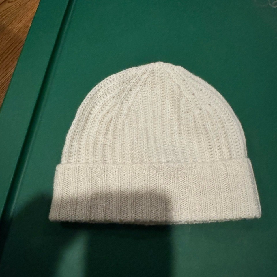NWOT Spring + Mercer Women's Cashmere Ivory Beanie Hat Winter Warm ...