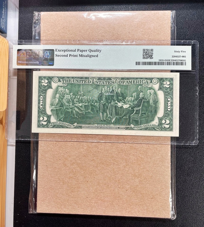 Fr. 1935-E 1976 $2 Federal Reserve Note RICHMOND "MISALIGNMENT ERROR ...