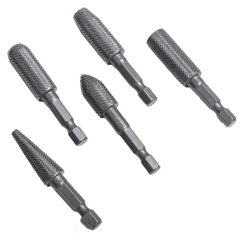 5 Piece Hex Shank Rotary Rasp Drill Bits for Steel Engraving and ...