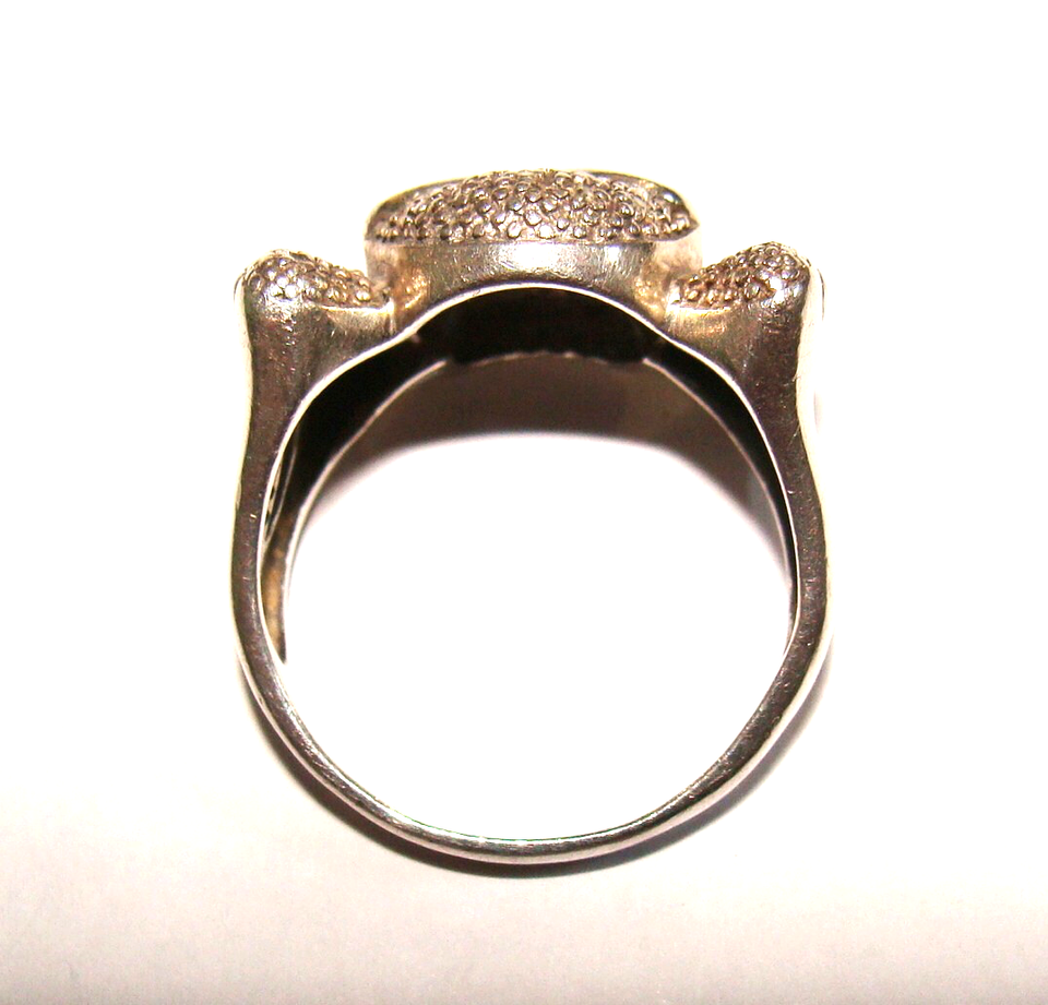 Men's Unisex EA Sterling Silver Multi Diamond Skull & Crossbones Ring ...