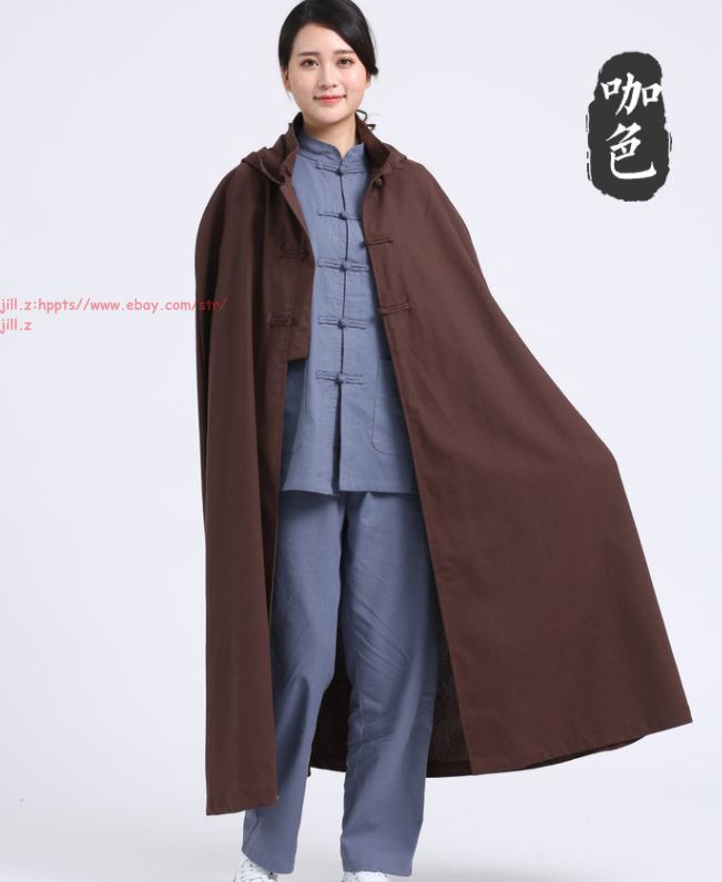 Cotton linen Buddhist Meditation Zen Shaolin Monk Kung Fu Cloak Robe ...