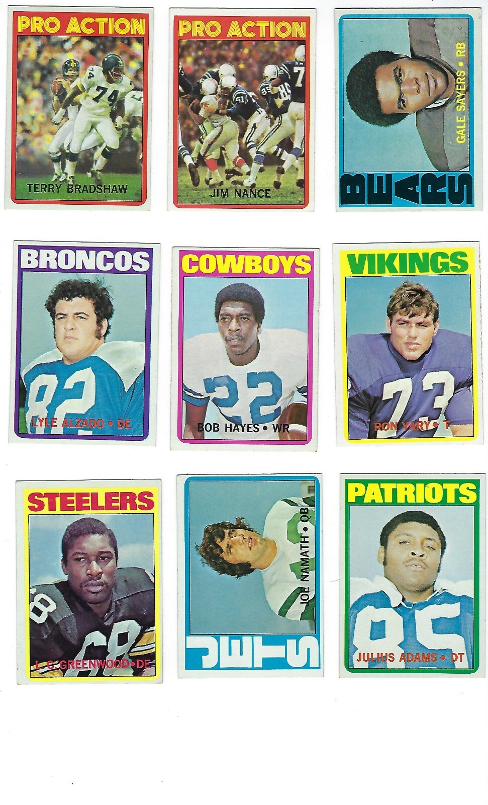 1972 Topps Football Complete Set of Series I&II 1-263 NM Free Ship | eBay