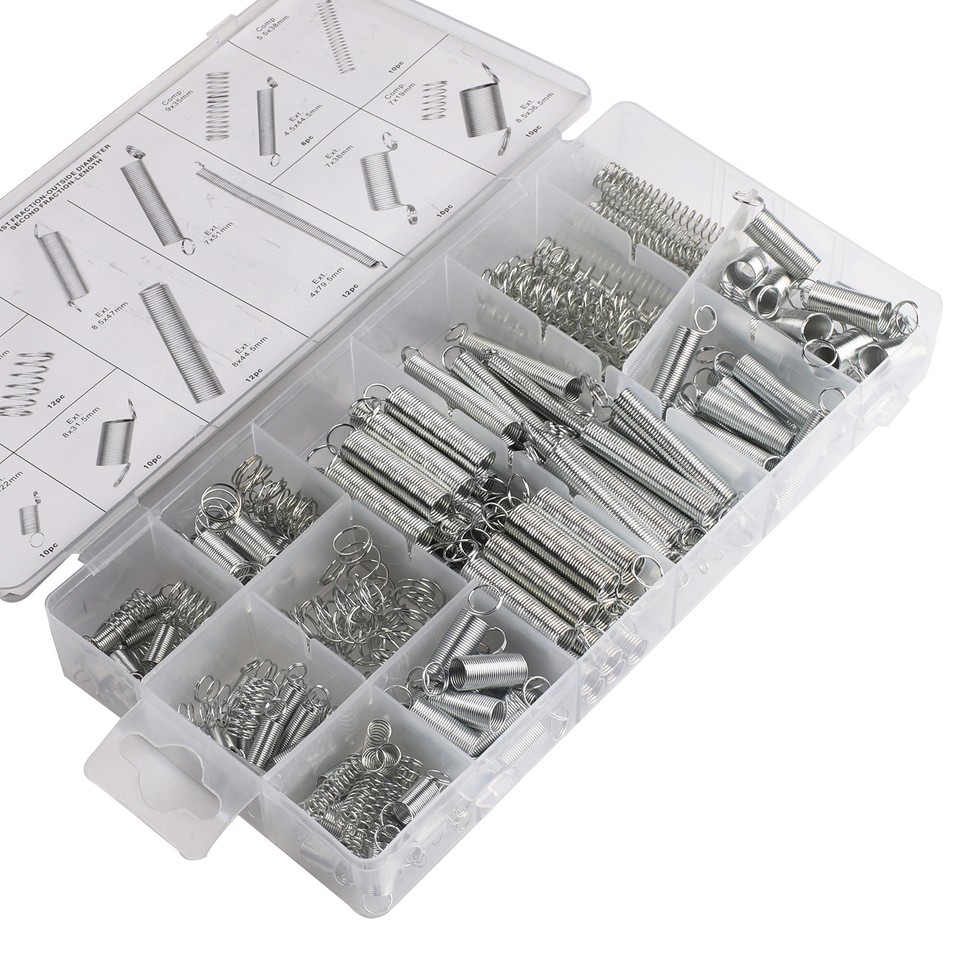 200 Sets new Assorted Coil Spring Small Metal Steel Expansion ...