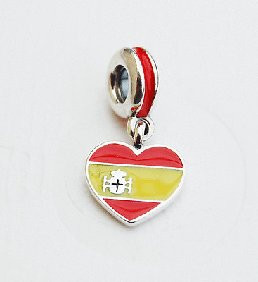 Genuine Pandora Charm Bead "Spain Heart Flag" 791550ENMX - retired ...