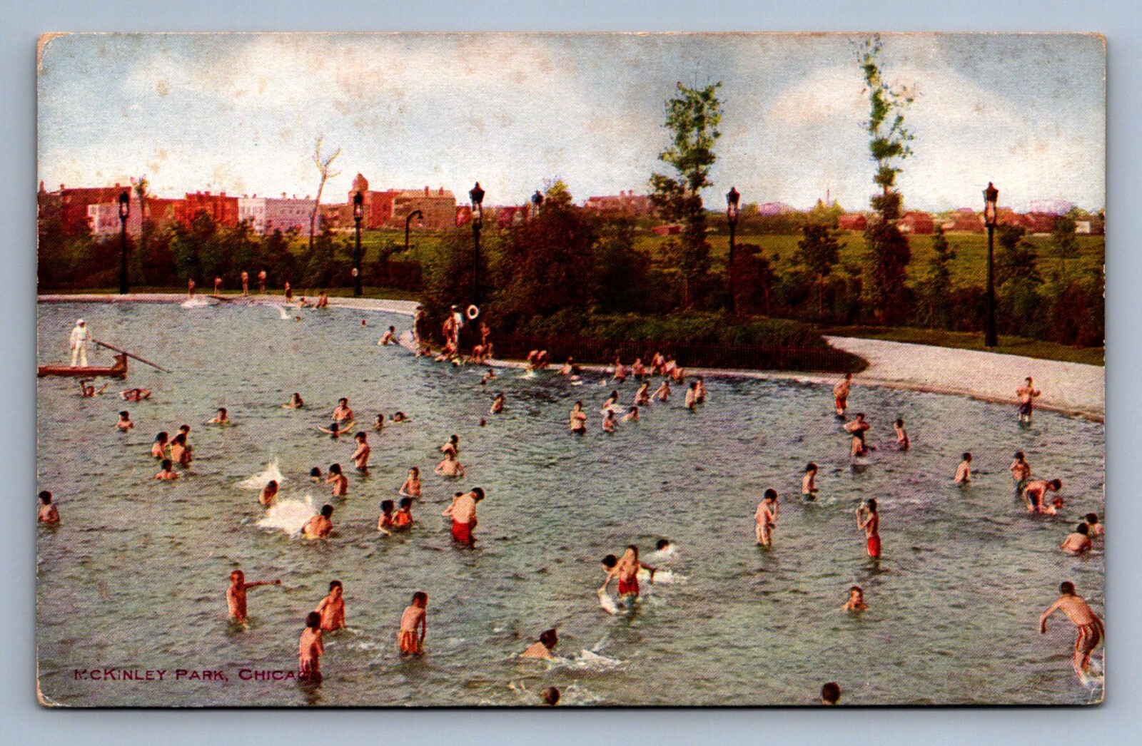 Postcard Vtg Illinois McKinley Park Chicago Swimming Beach | eBay