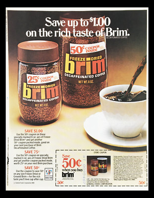 1981 Brim Decaffeinated Coffee Circular Coupon Advertisement | eBay