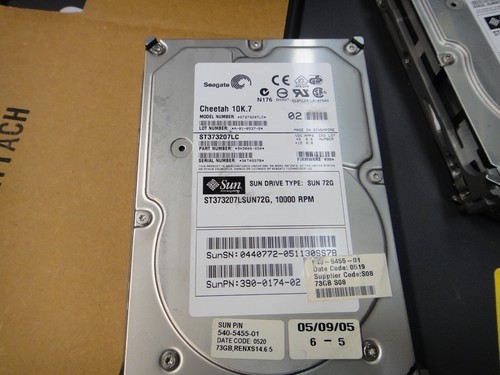 SUN ST373207LSUN72 , 73gb 10K SCSI Drive , 80-Pin, Warranty:30days ...