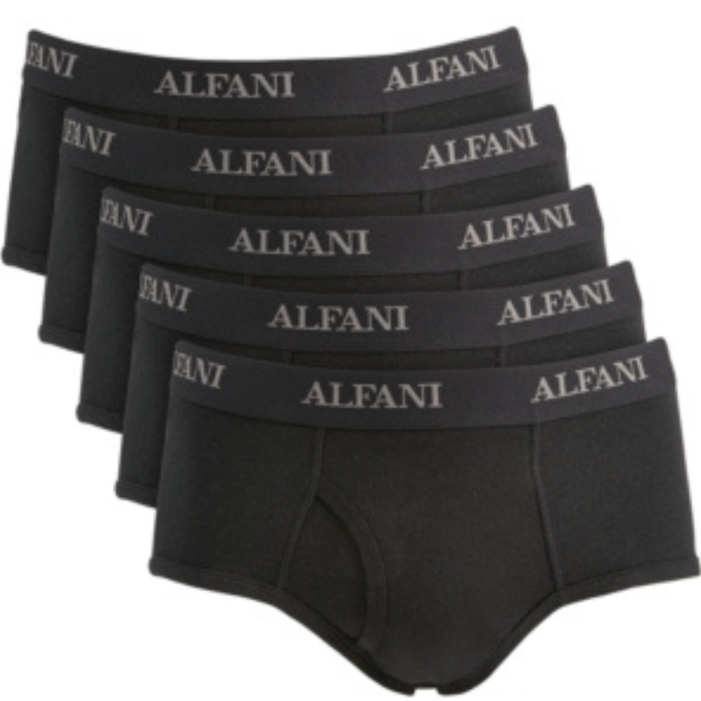 Alfani Underwear Briefs Men's Size Large Black Cotton Comfort 5 Pack ...