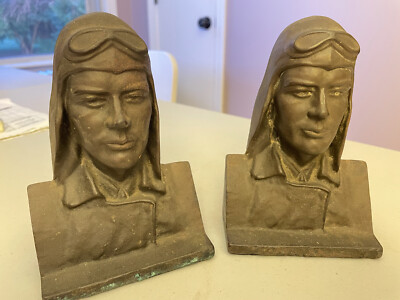 Sargent Charles Lindbergh Bronze Bookends | eBay