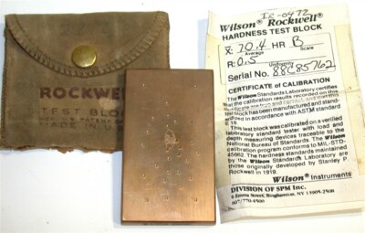 Wilson Rockwell Hardness Test Block B 70.4 | eBay