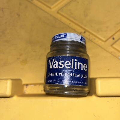 Vintage Vaseline Chesebrough-Ponds White Petroleum Jelly Jar Blue ...