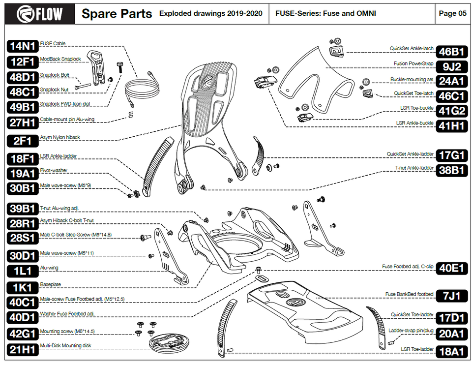 Ersatzteile für FLOW Snowboard-Bindung Bindings Ersatzteil Spare Parts ...
