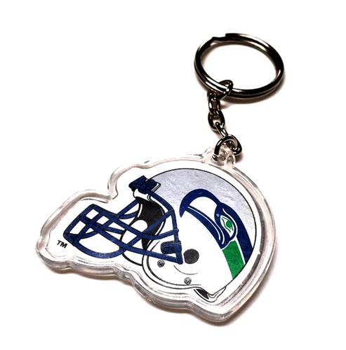 SEATTLE SEAHAWKS NFL FOOTBALL KEYCHAIN HELMET DIECUT TWO SIDED NEW OLD ...