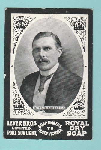 RT. HON. ST. JOHN BRODRICK - CELEBRITIES (A) - POLITICIAN - LEVER BROS ...