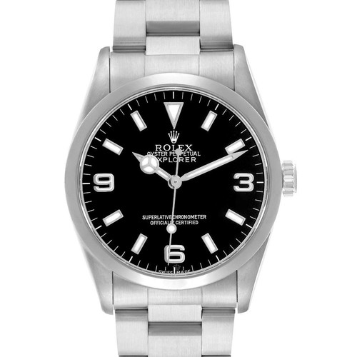 Rolex Explorer I 36 Steel Black Dial Mens Watch 14270 | eBay