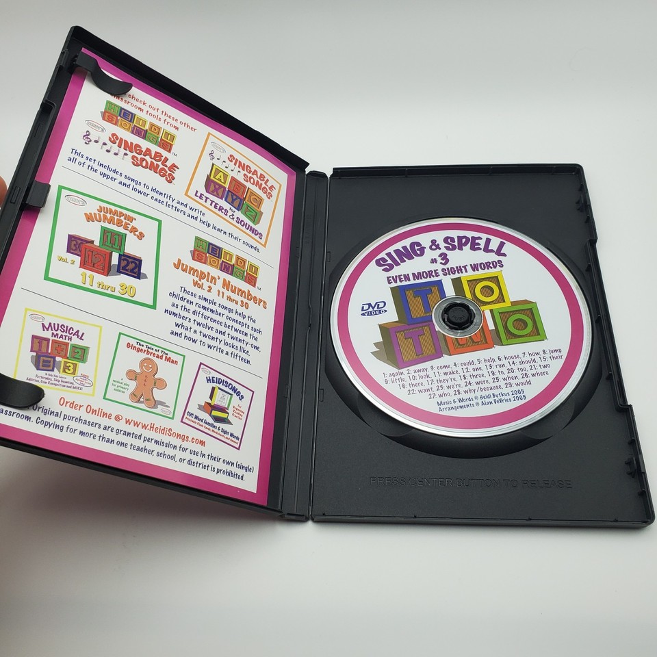9x Heidi Songs DVDs, Sing & Spell Sight Words 1-5, Numbers, Etc, 2004 ...