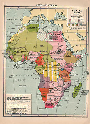 1929 MAP ~ AFRICA HISTORICAL ~ SHOWING EUROPEAN POSSESSIONS | eBay