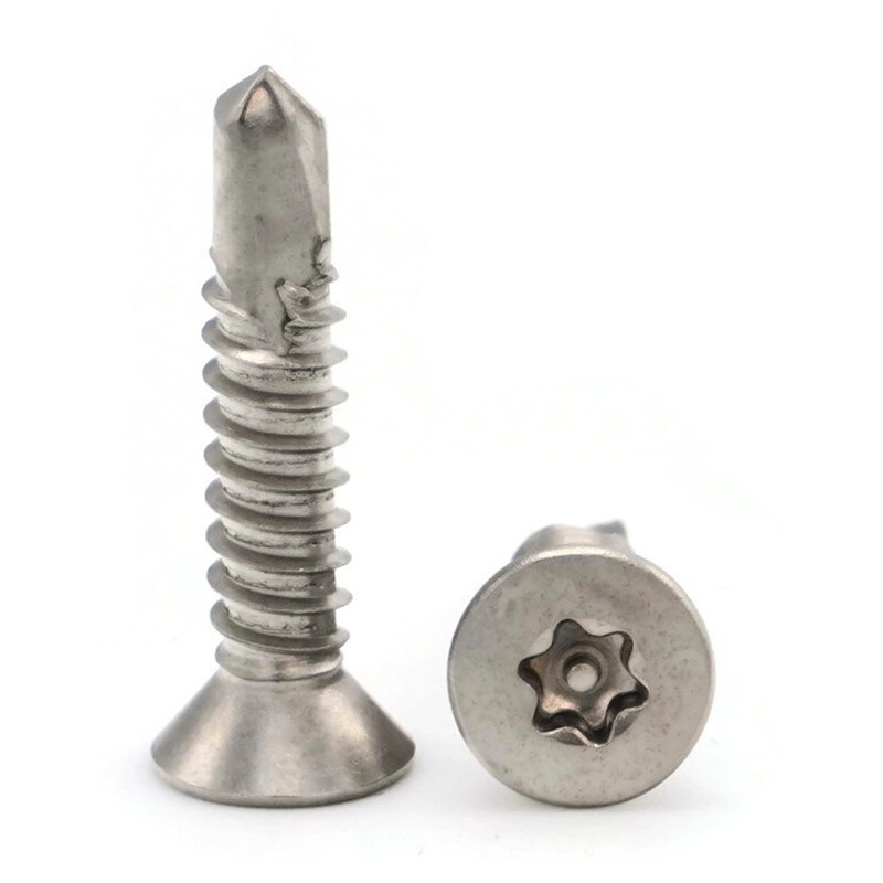 #12 Stainless Steel Torx Star With Pin Security Flat Head Self Drilling ...