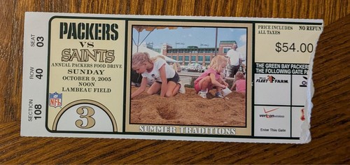 Aaron Rodgers NFL Debut Game Ticket Stub - Packers vs Saints - October ...