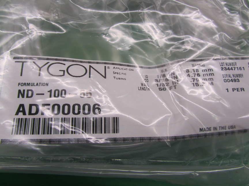 Tygon ND-100-65 Tubing ADF00006 3/16" OD x 1/8" ID x 1/32" Wall x 50 Ft ...