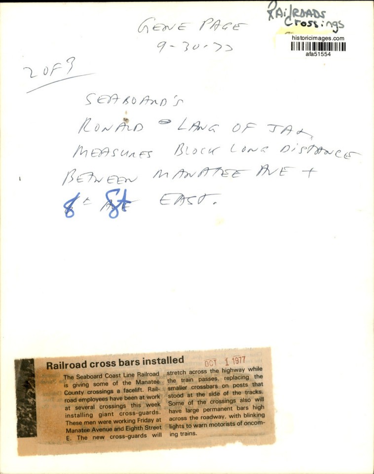 1977 Press Photo Railroad worker Ronald Lang works on Manatee County ...