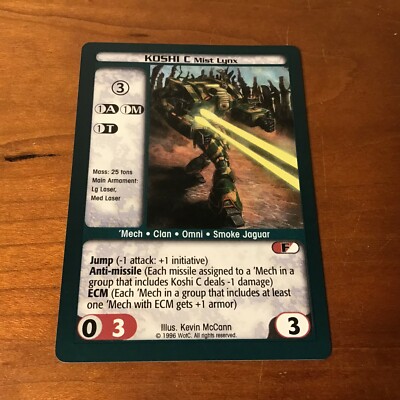 KOSHI C Mist Lynx - Battletech CCG TCG UNLIMITED - Card Game | eBay