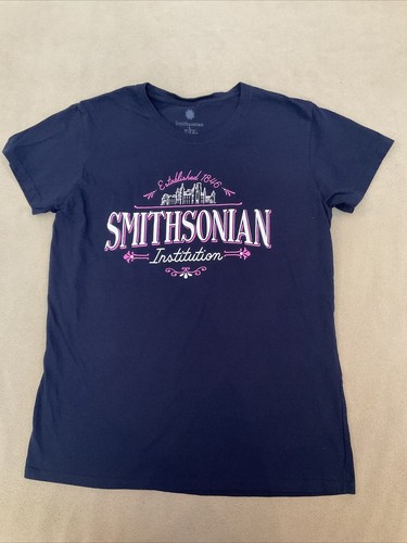 Smithsonian Tshirt Womens Large Washington DC Museum Souvenir Navy Pink ...