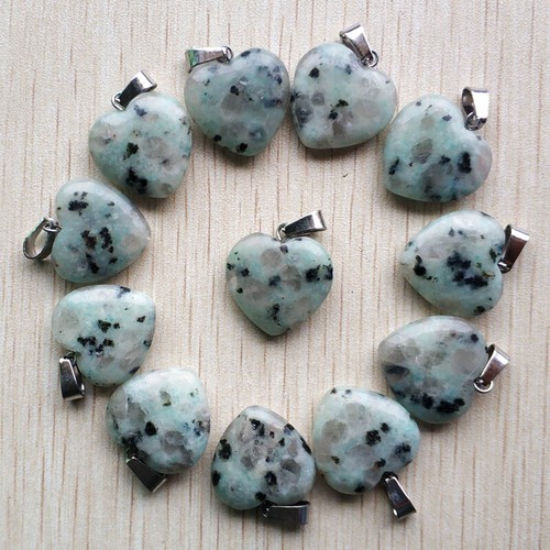 Wholesale 50pcs Natural Tianshan blue Stone Love Heart Pendants ...