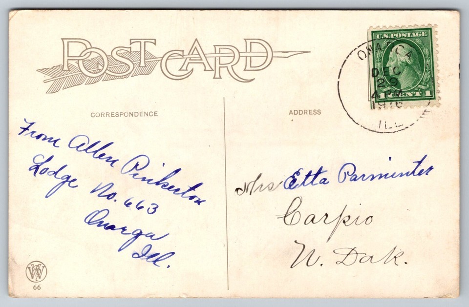 Postcard C 353, That your New Year may be happy and prosterous, Onarga ...