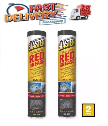 Pack of 2 Extra Tacky Red Grease Cartridge for Grease Gun - 14 oz. NEW ...