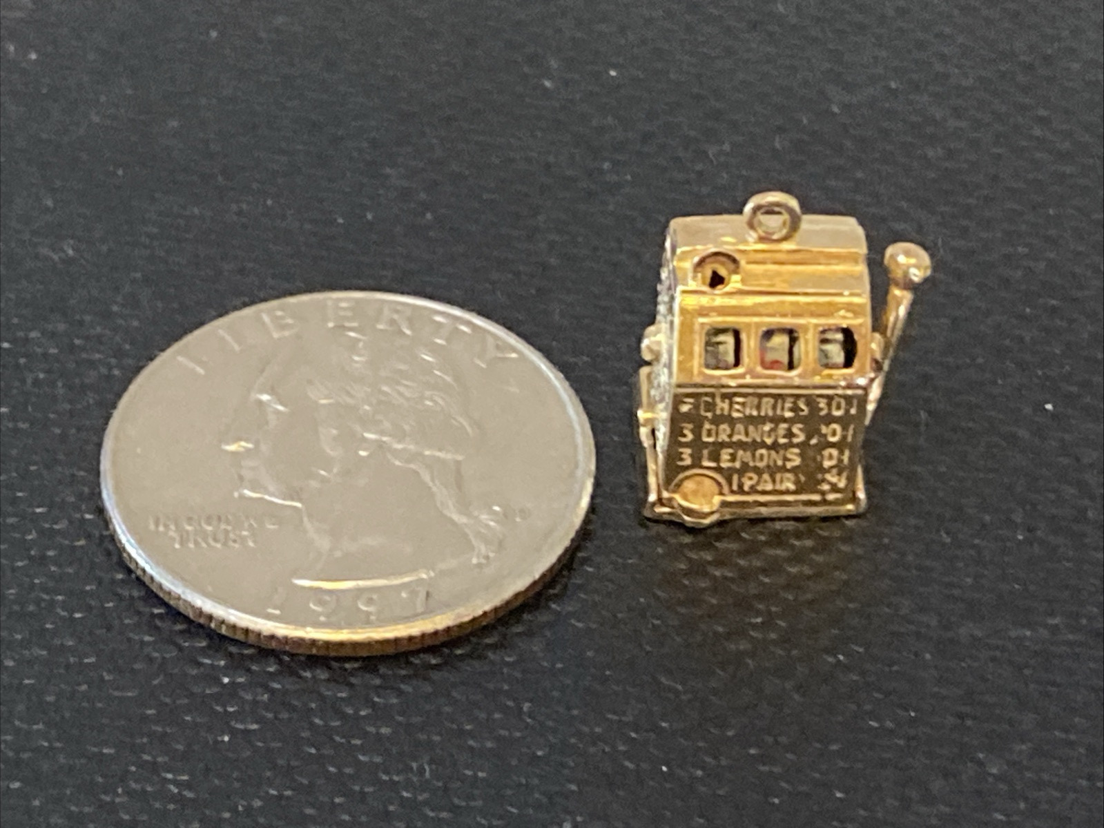 Vintage 14K Yellow Gold Slot Machine Charm | eBay