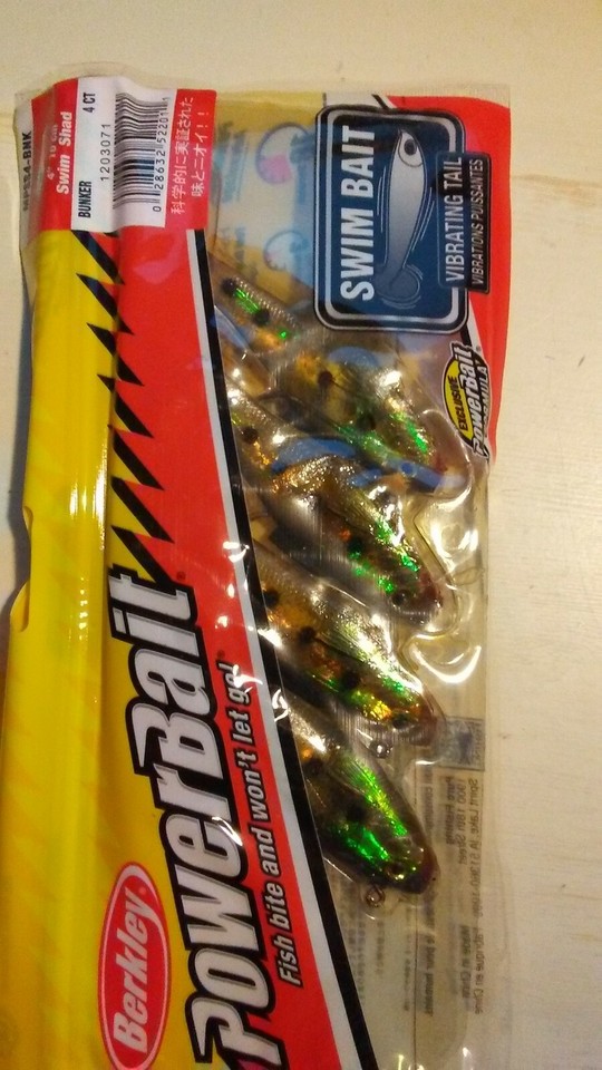 4 Berkley PowerBait 4" Pre-Rigged Fishing Lures / Swim Bait Shad ...